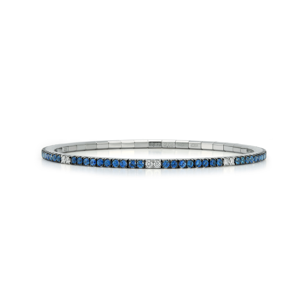 Blue Sapphire and Diamond Stretch Bracelet – Demeglio