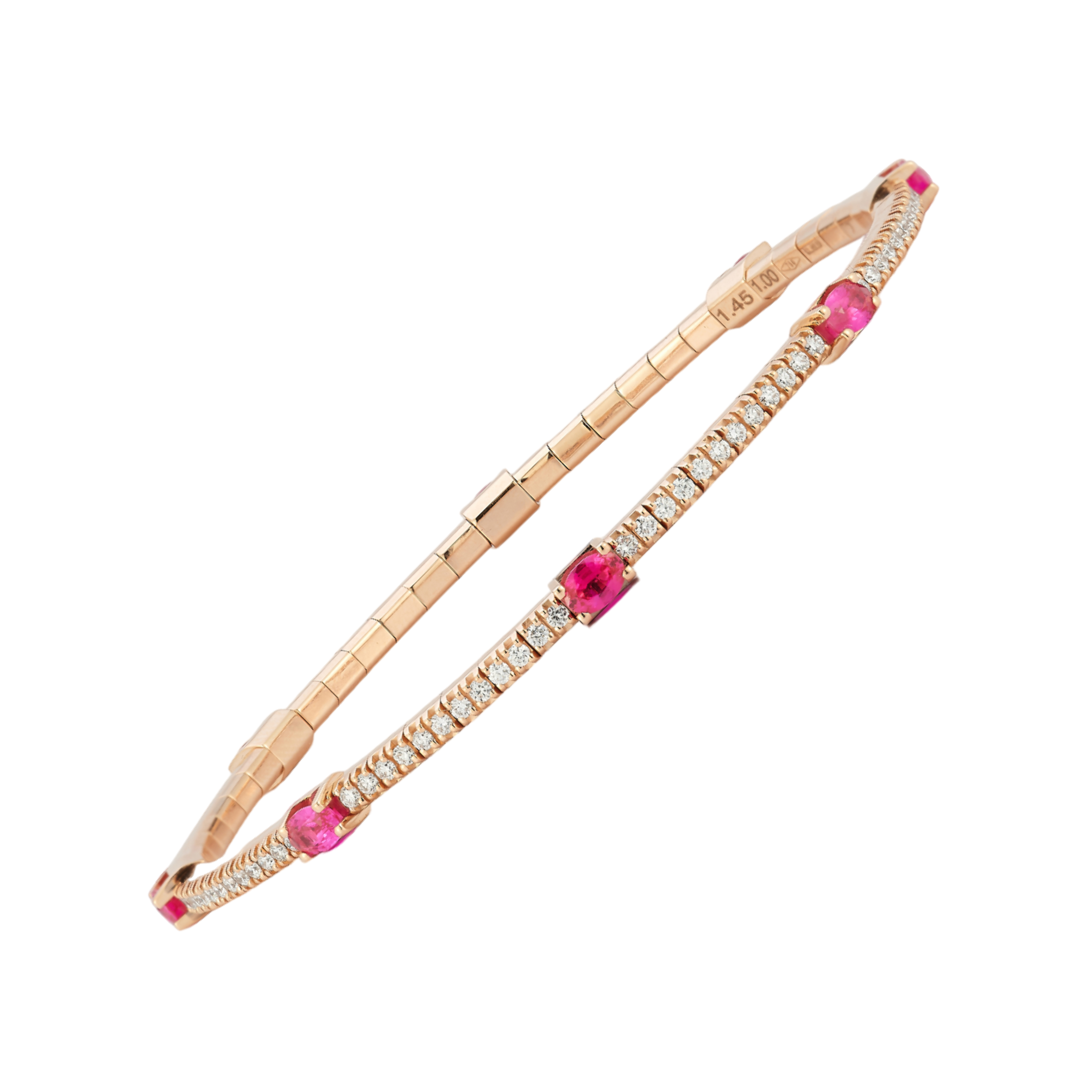 Dia Oval Ruby Stretch Bracelet - 2 Carat Sizes – Extensible